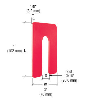 CRL 1/8" x 4" Jumbo Size Plastic Horseshoe Shims